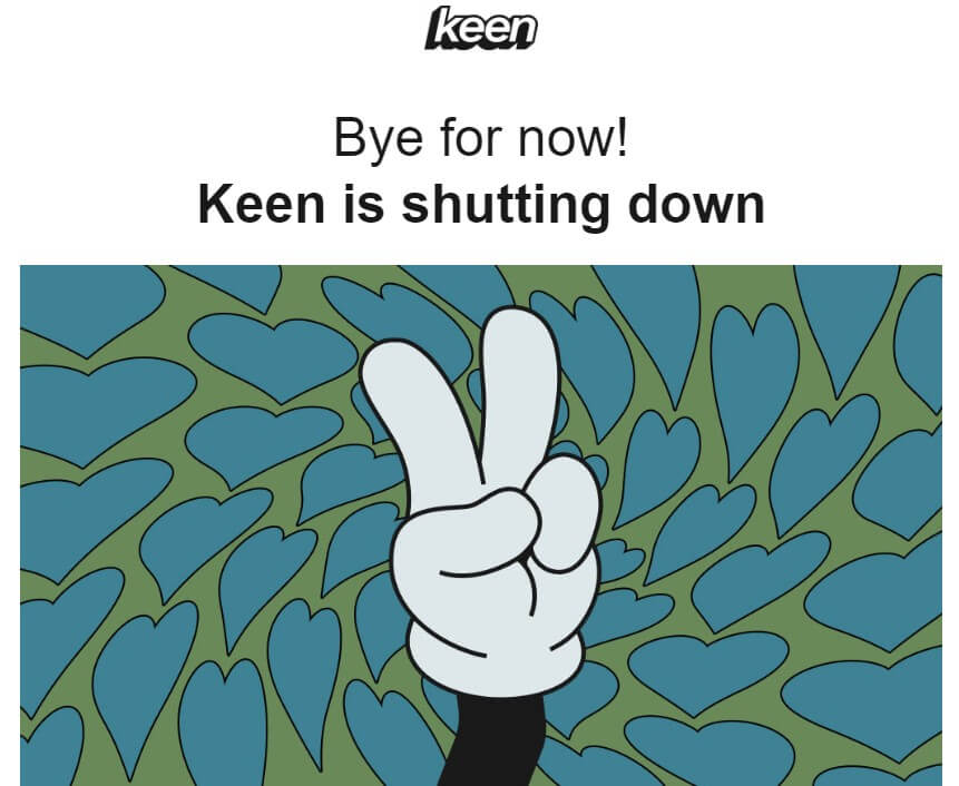 Keen ou StayKeen c'est fini - Yes We Blog
